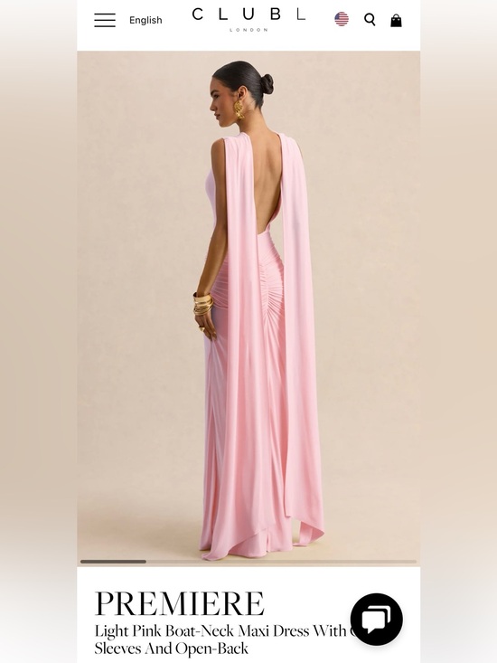 Club L London | Dresses | Club London Light Pink Boatneck Maxi Dress ...